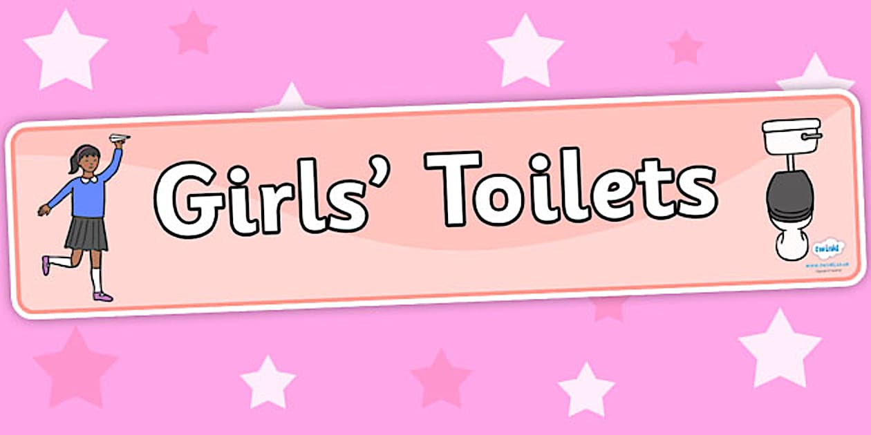 Cursive Girls' Toilets Banner (teacher made) - Twinkl