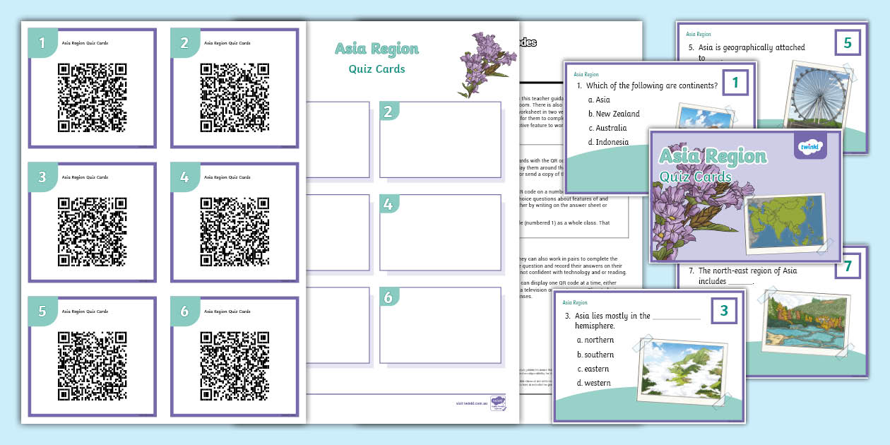 Asia Quiz Cards With QR Codes | Geography Resources | HASS