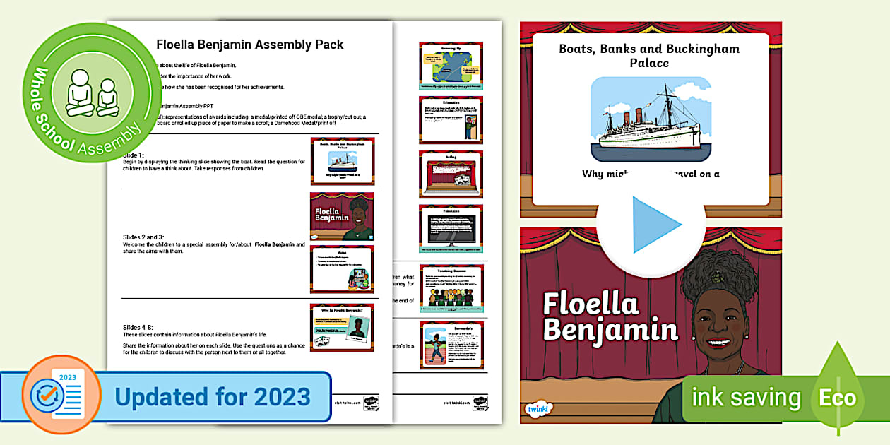 Floella Benjamin Assembly Pack (teacher made) - Twinkl
