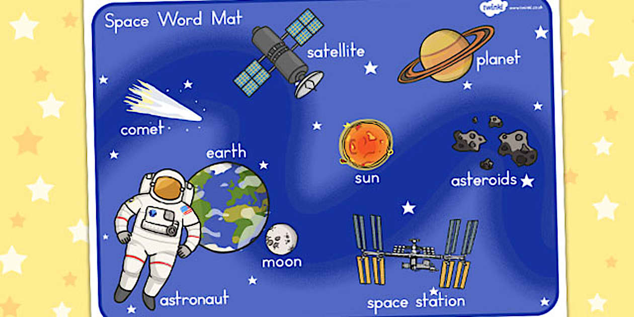 Space Scene Word Mat