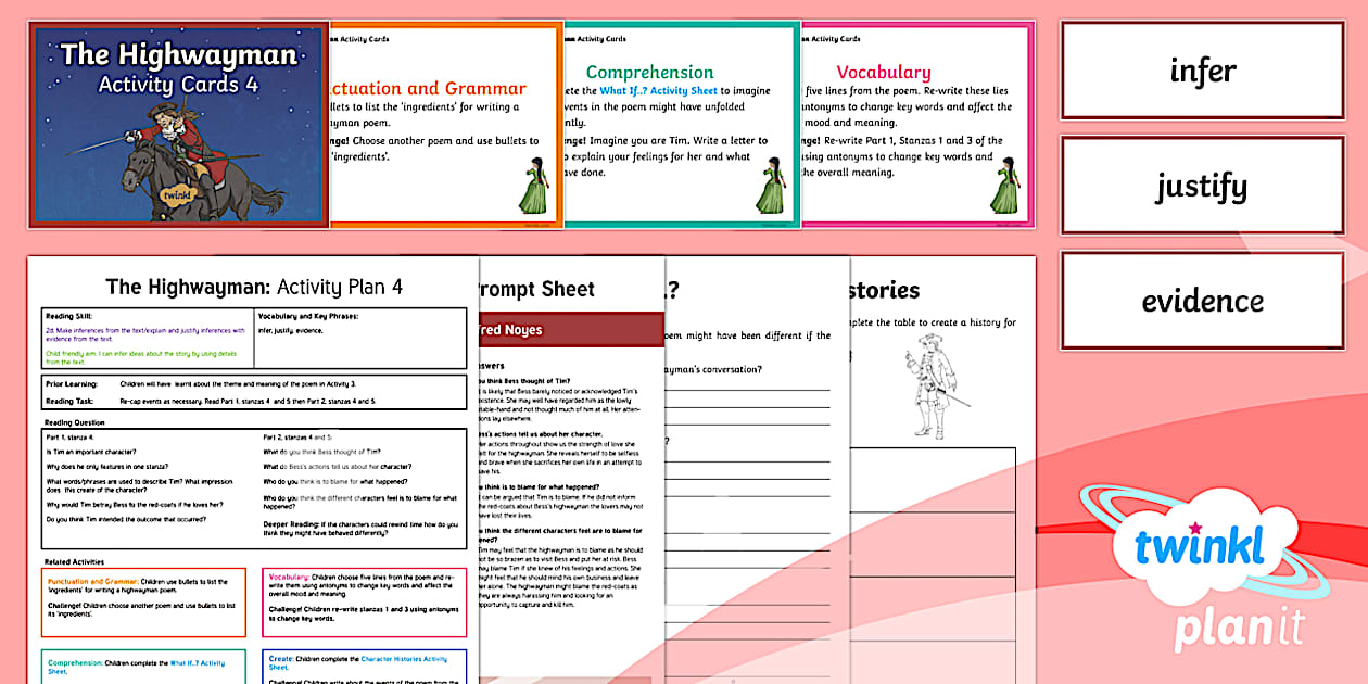 PlanIt Y6 The Highwayman Activity Plan 4 PlanIt Guided Reading Pack to ...