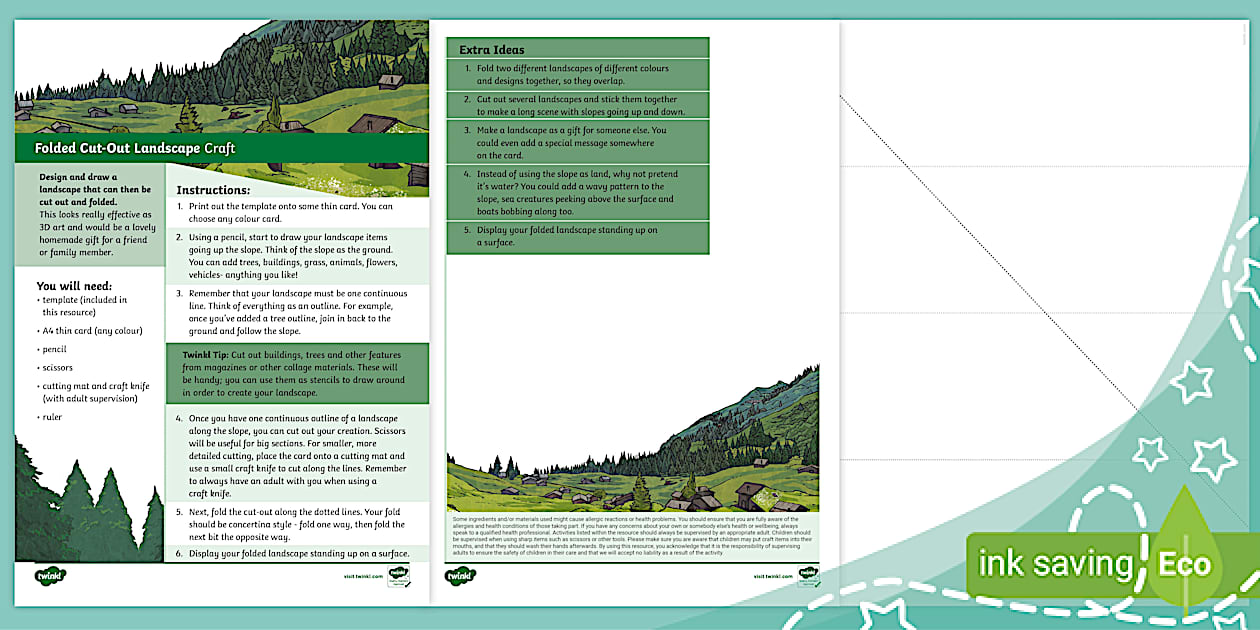 Folded Cut-Out Landscape Craft (teacher made) - Twinkl