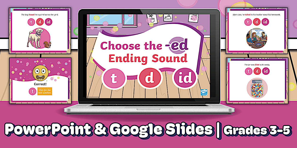 Choose the -ed Verb Ending Sound Game PowerPoint & Google Slides for ...