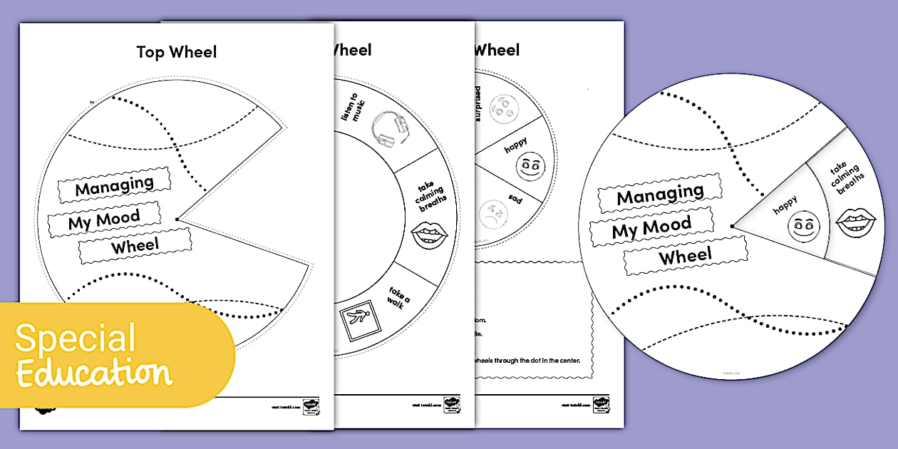 Managing My Mood Wheel for Special Education (teacher made)