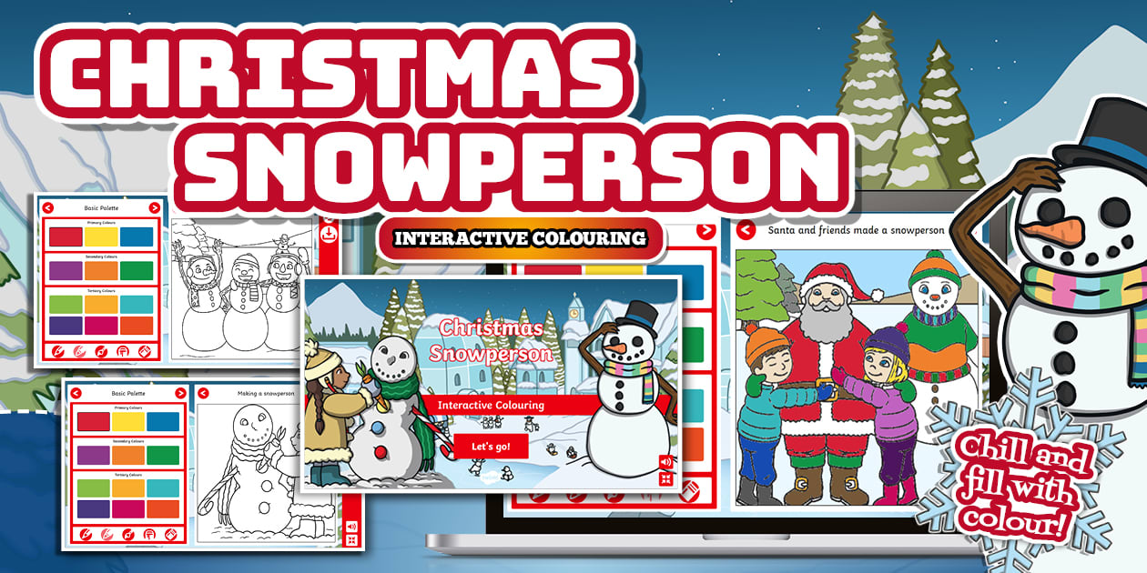 * NEW * Christmas Snowperson Interactive Colouring