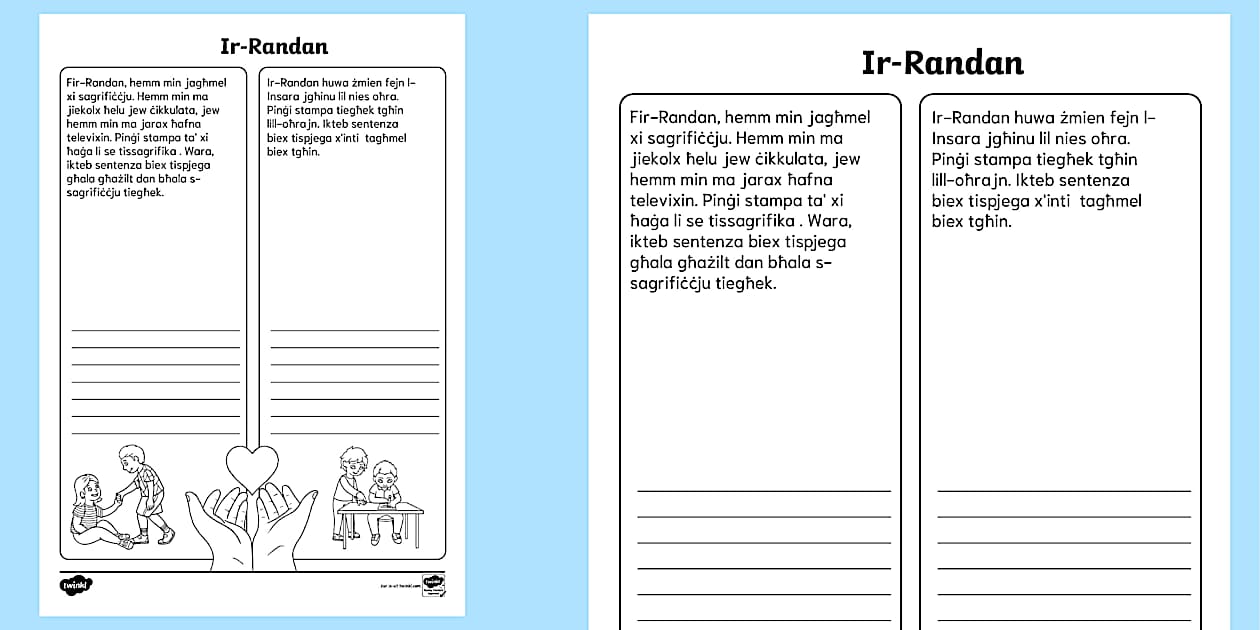 Karta tal-attività: Ir-Randan (teacher made) - Twinkl