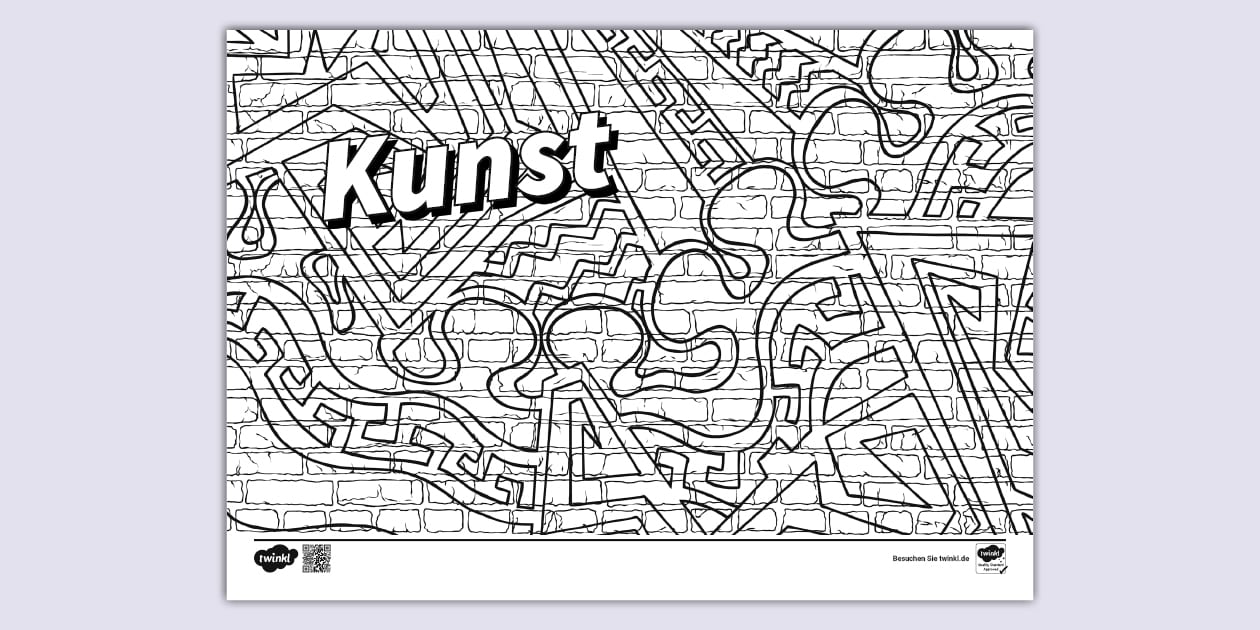 Straßenkunst-Graffiti - Ausmalbild (teacher made) - Twinkl