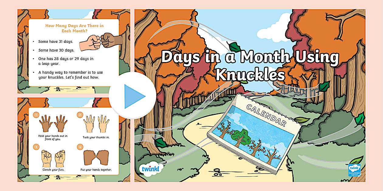 Days in a Month Using Knuckles PowerPoint (teacher made)