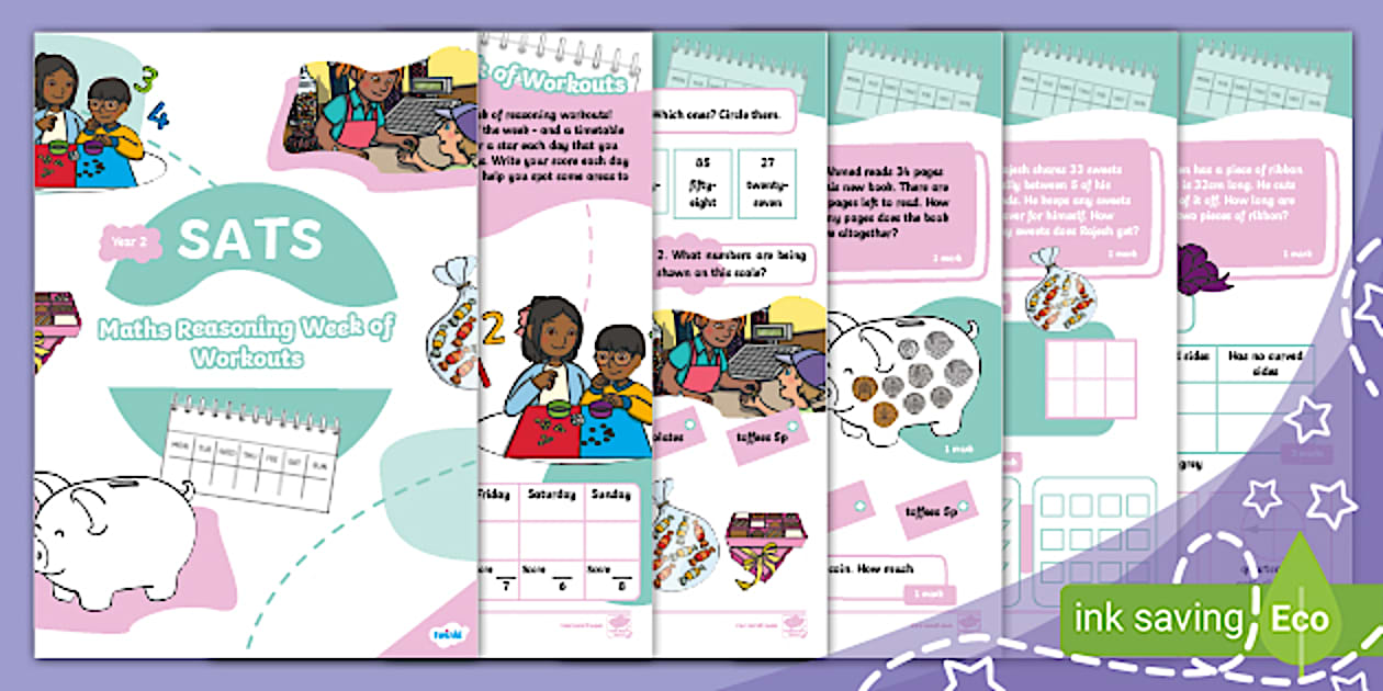 Year 2 SATs Maths Reasoning Week of Workouts (Ages 6 - 7)