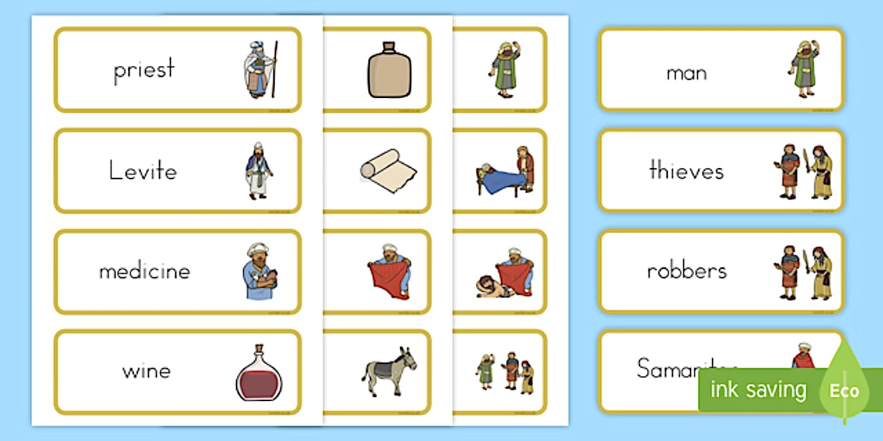 Editable The Good Samaritan Word Cards (teacher made)