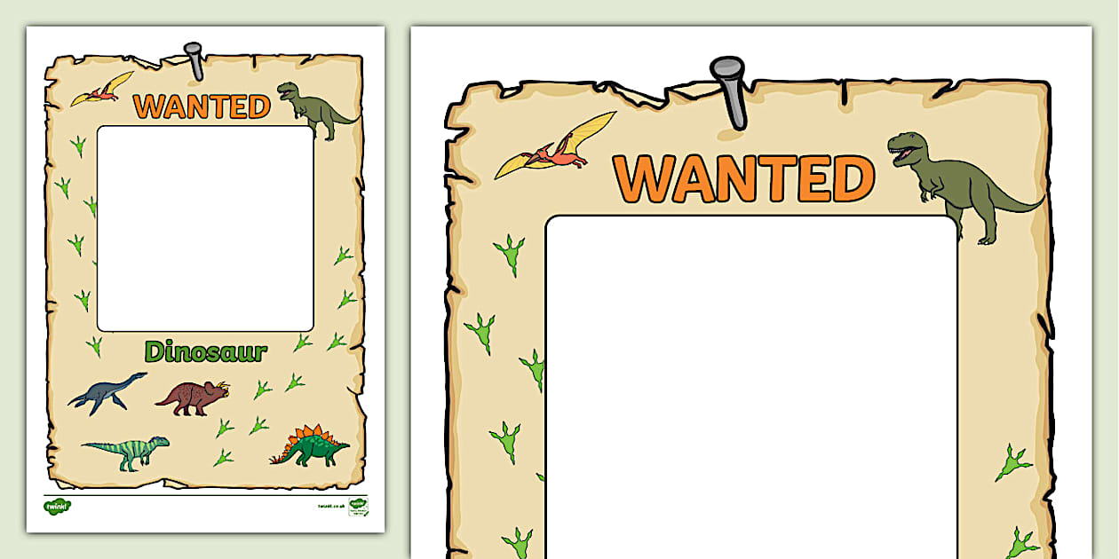 Dinosaur Wanted Display Poster (teacher made) - Twinkl