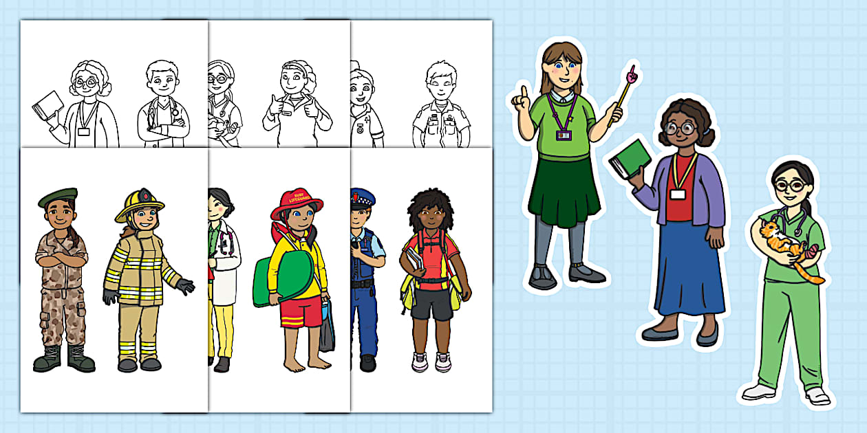 Stick Puppet Community Helpers - ECE - Twinkl NZ