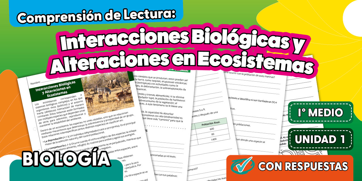 Comprensión de Lectura | Ecosistema | I Medio | Biología