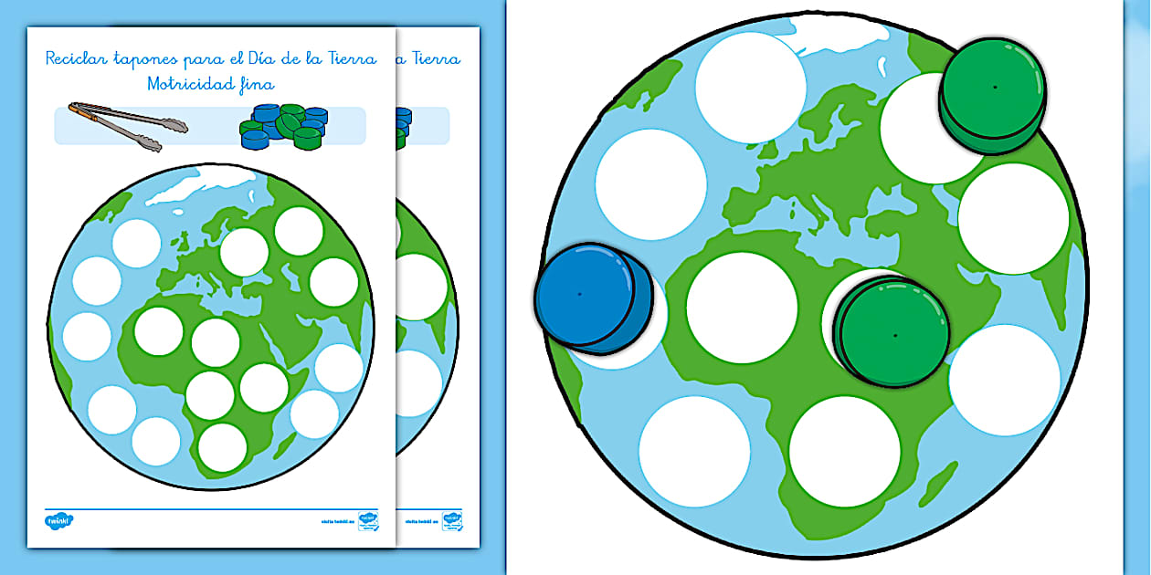 Actividad: Motricidad fina - Día de la Tierra - Twinkl