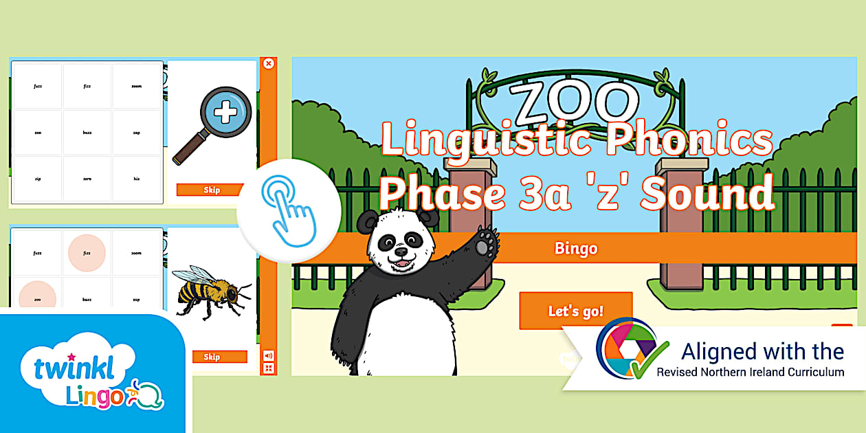Linguistic Phonics Phase 3a 'z' Sound Bingo Game - Twinkl