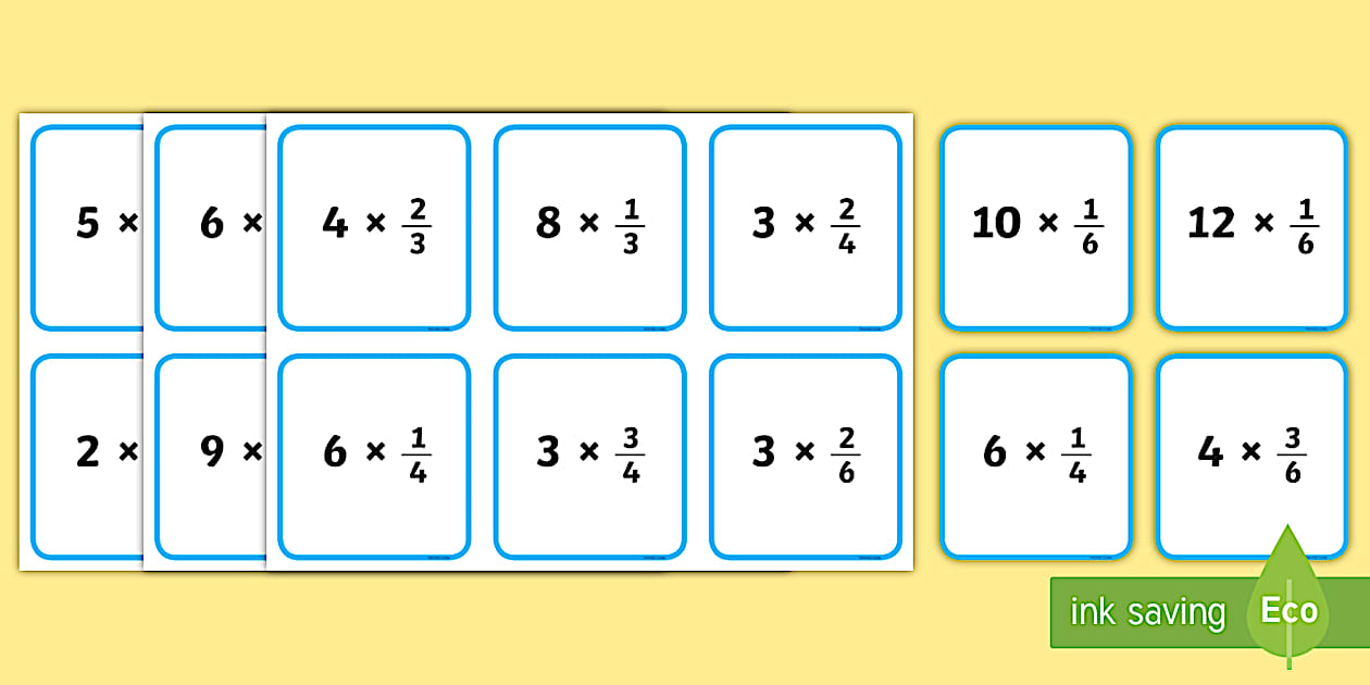 Multiplying Fractions Matching Game for 3rd-5th Grade