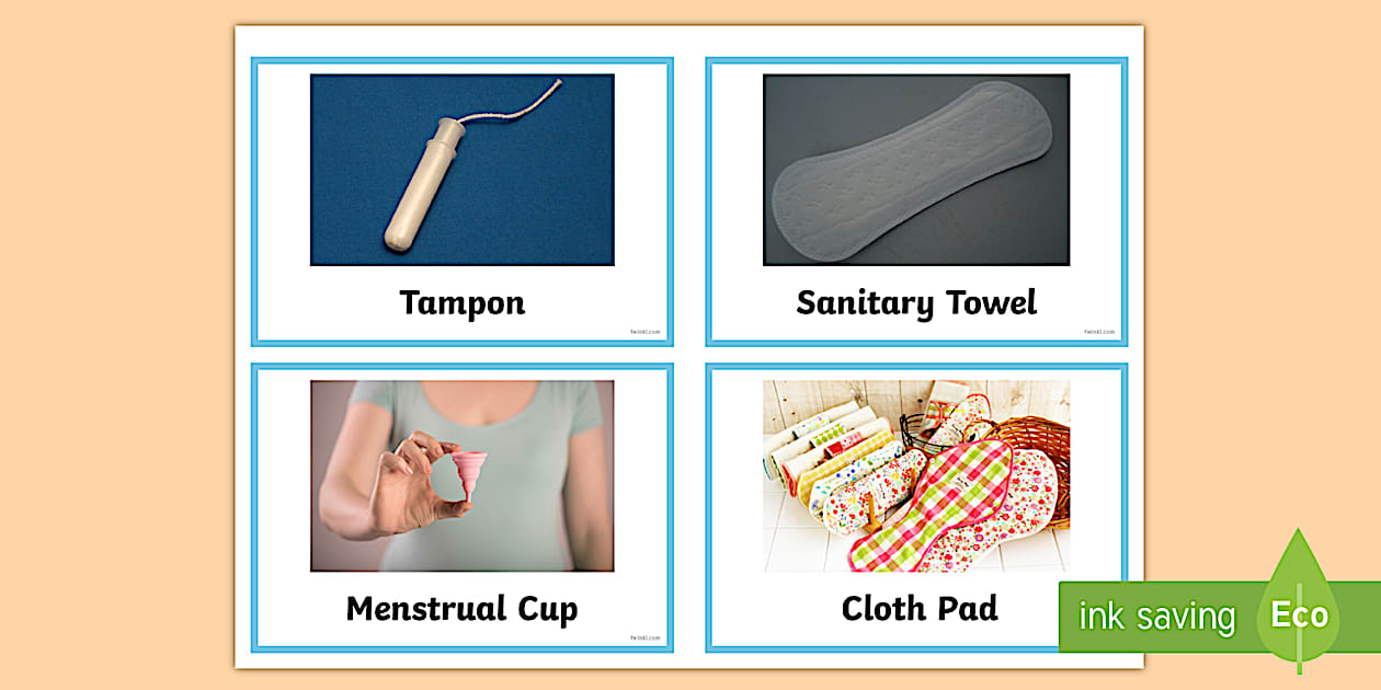 Editable Sanitary Wear Flashcards (teacher made) - Twinkl