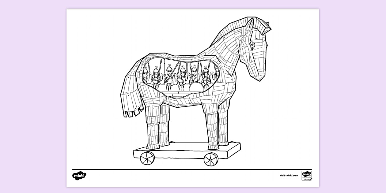 Trojan Colouring Page | Colouring Sheets (teacher made)