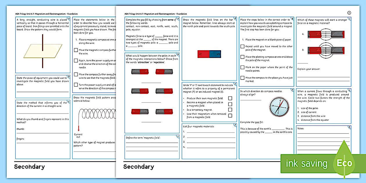 AQA (Combined) GCSE Magnetism and Electromagnetism Foundation Revision