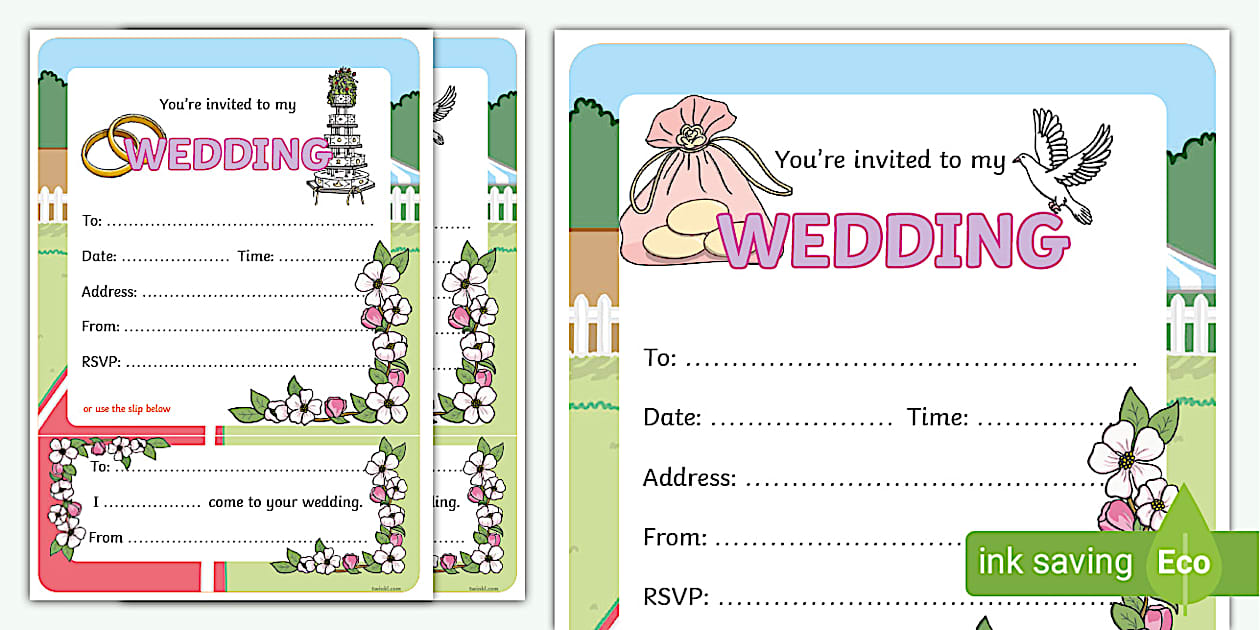 Wedding Invitation Templates, Wedding Invite - Twinkl