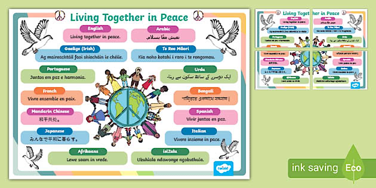 Editable Living Together in Peace – Poster (PYP) - Twinkl