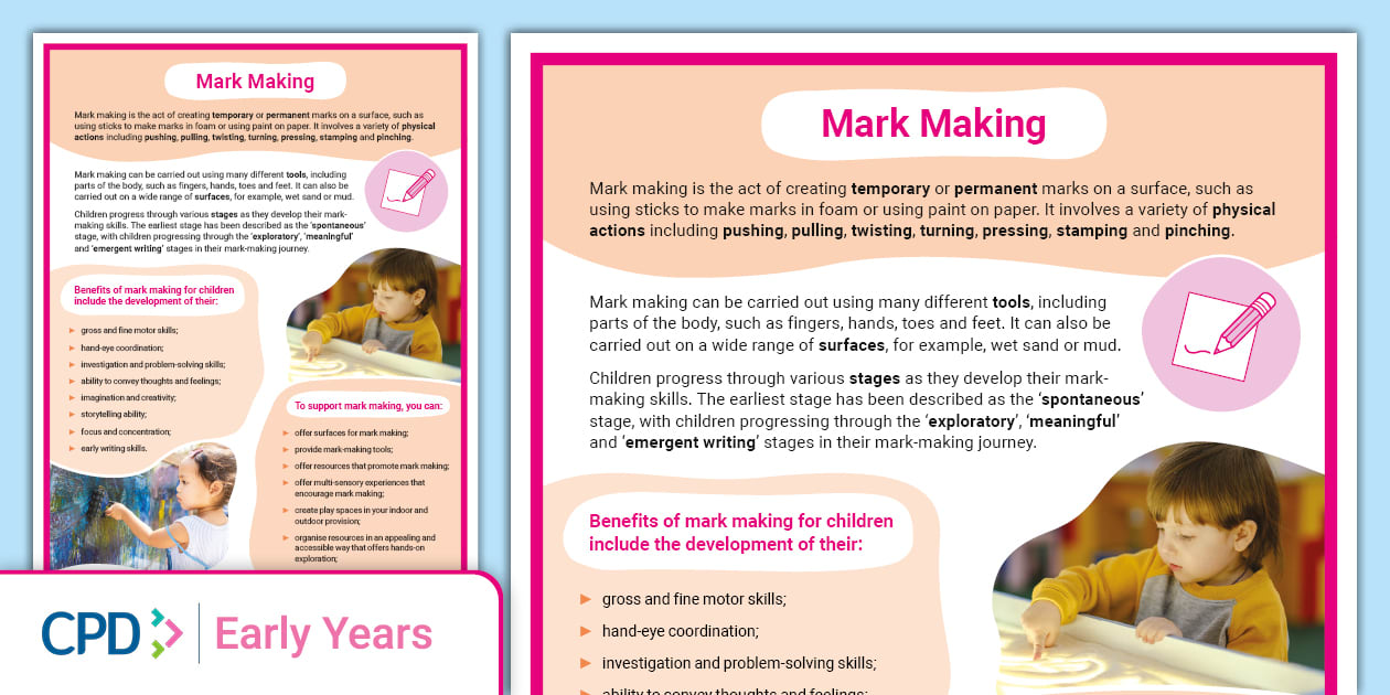 Early Years CPD | Mark Making | Poster (teacher made)