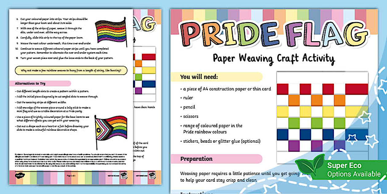 Pride Flag Paper Weaving Craft Activity (Ages 7 - 11)