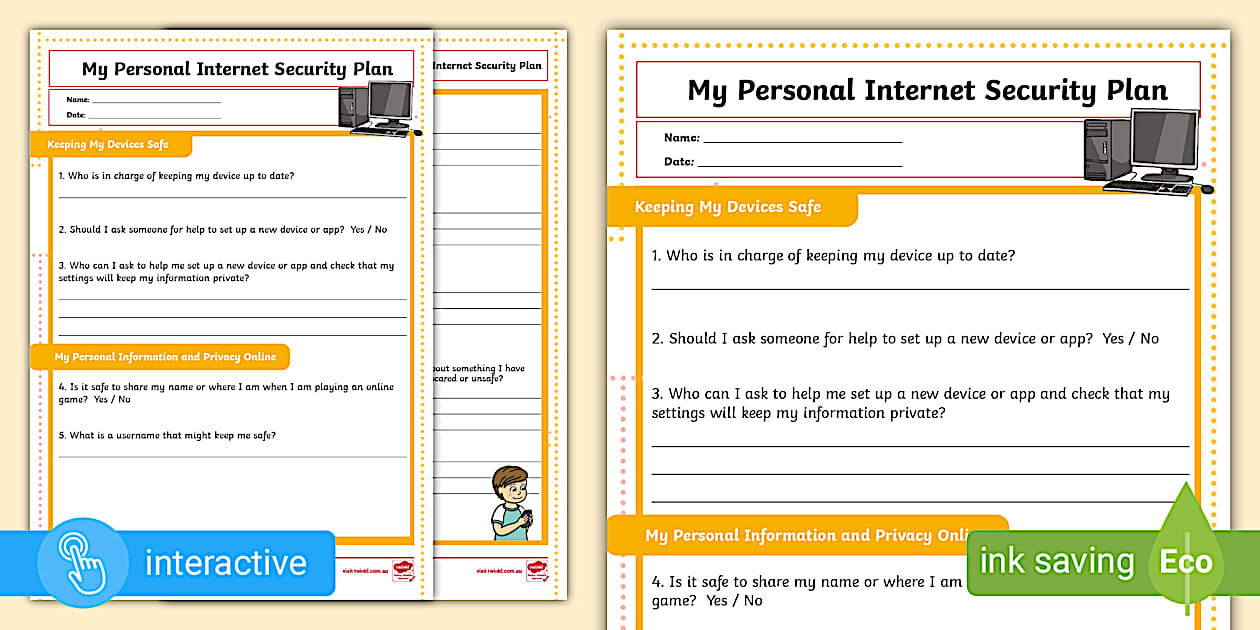 My Personal Internet Security Plan F-2 Ι Safer Internet Day