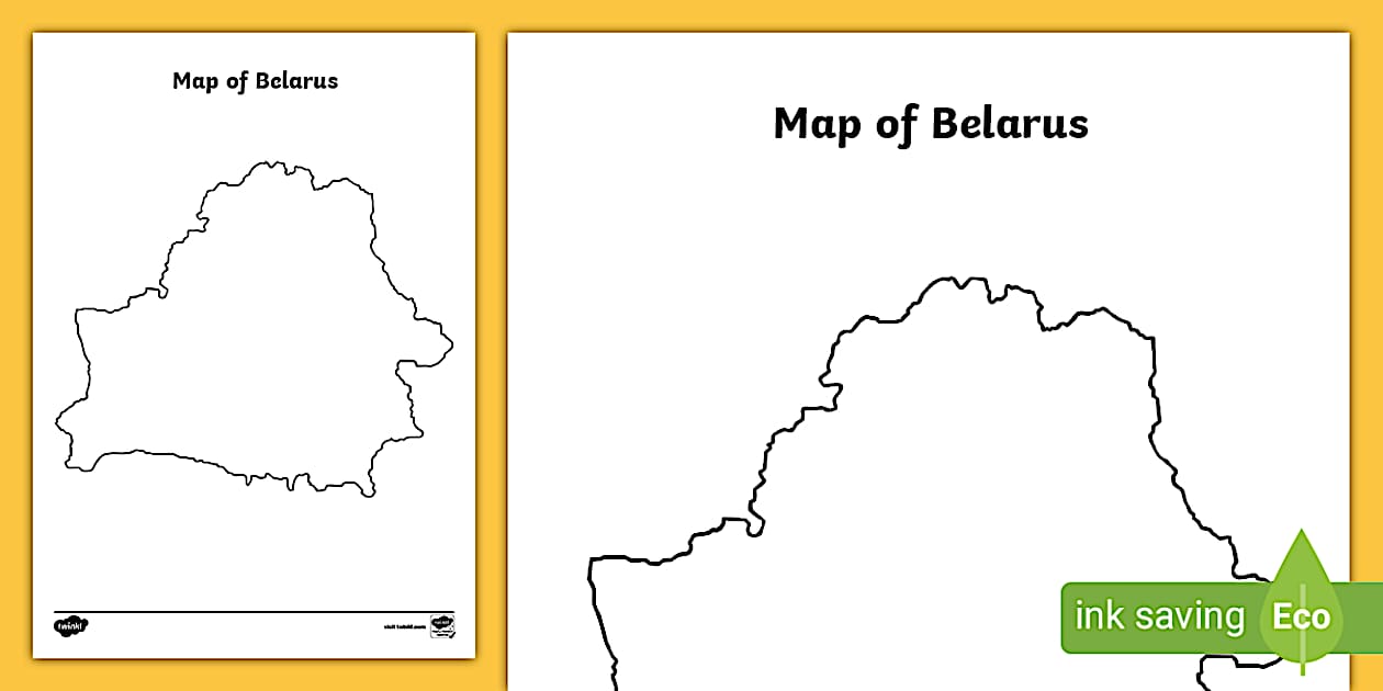 Belarus Map Colouring Page (teacher made) - Twinkl