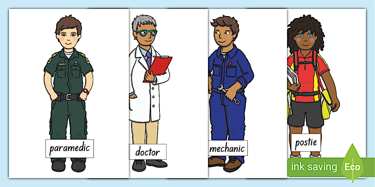 Editable Heroes in Our Community Cut-Outs (teacher made)