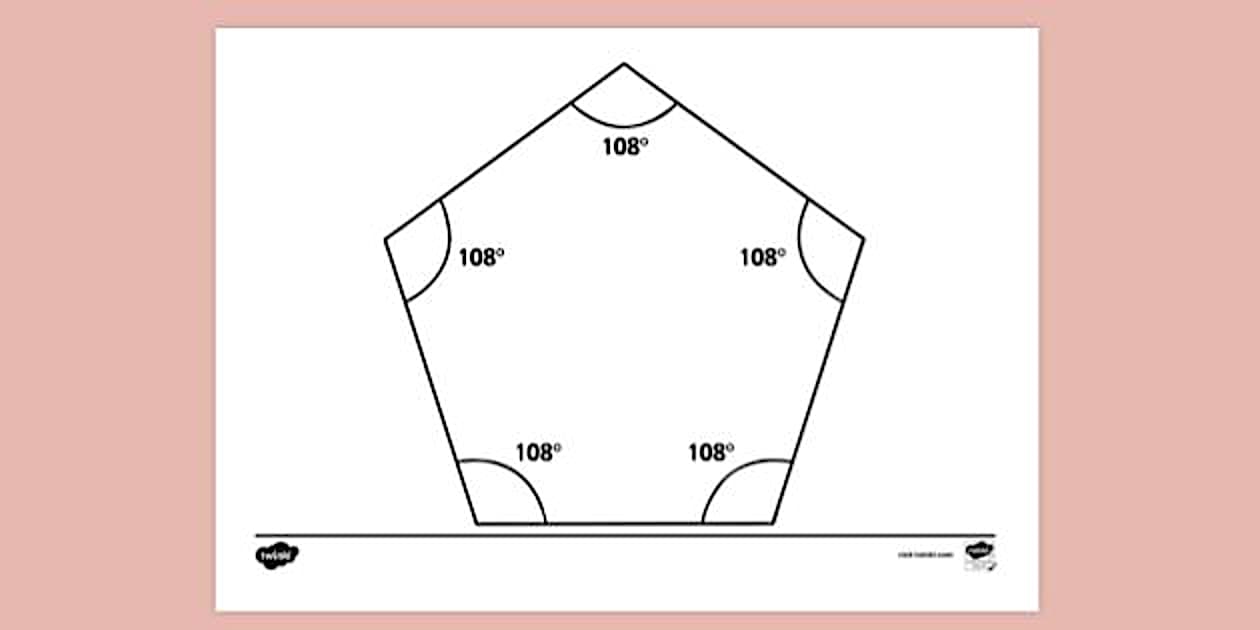 Interior Angles of a Pentagon Colouring | Colouring Sheet
