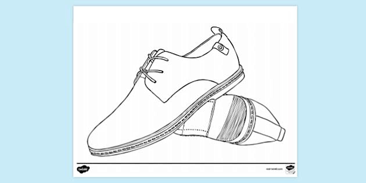Men's Shoes Colouring | Colouring Sheets - Twinkl