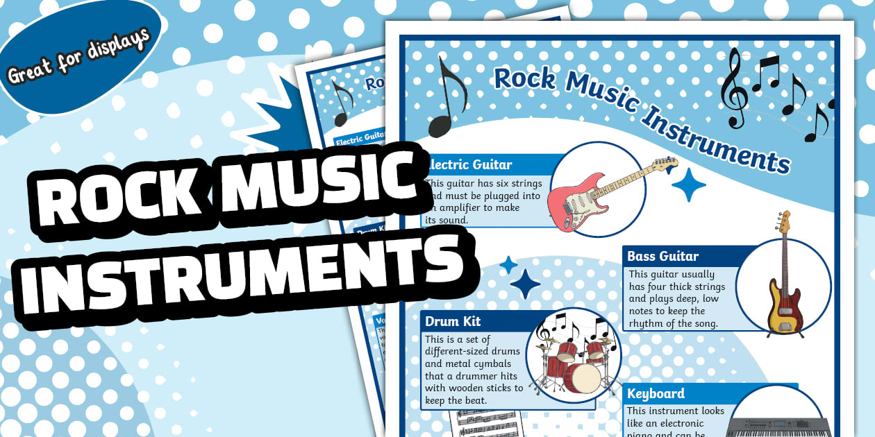 Rock Music Instruments Display Poster | Twinkl South Africa