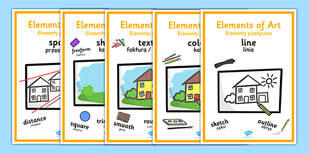 Elements of Art Display Posters Polish Translation - Twinkl