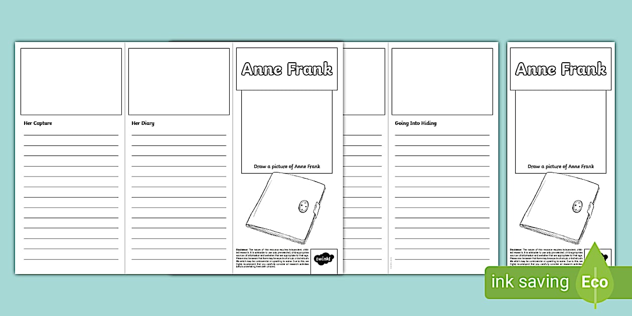 Anne Frank Leaflet Template (teacher made) - Twinkl