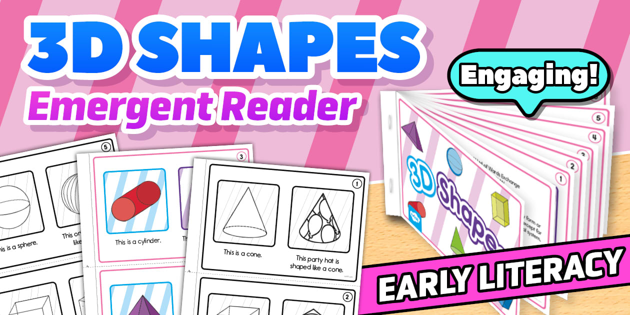 3D Shapes in the Real World Emergent Reader (teacher made)
