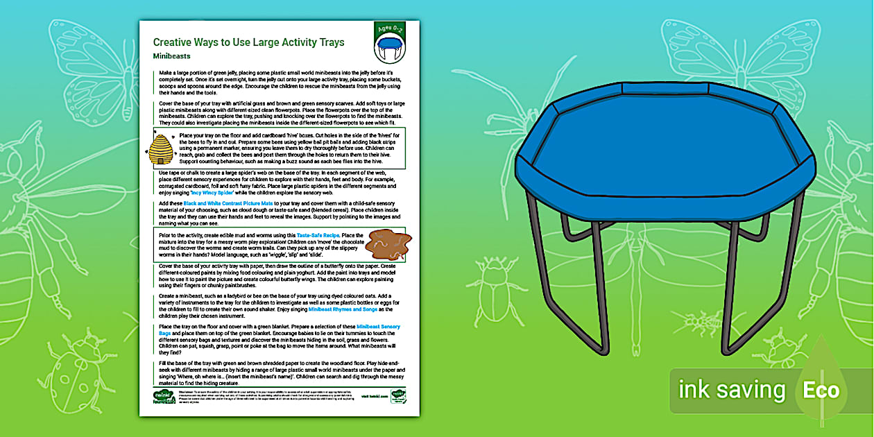EYFS Ages 0-2 Large Activity Trays: Minibeasts | Twinkl