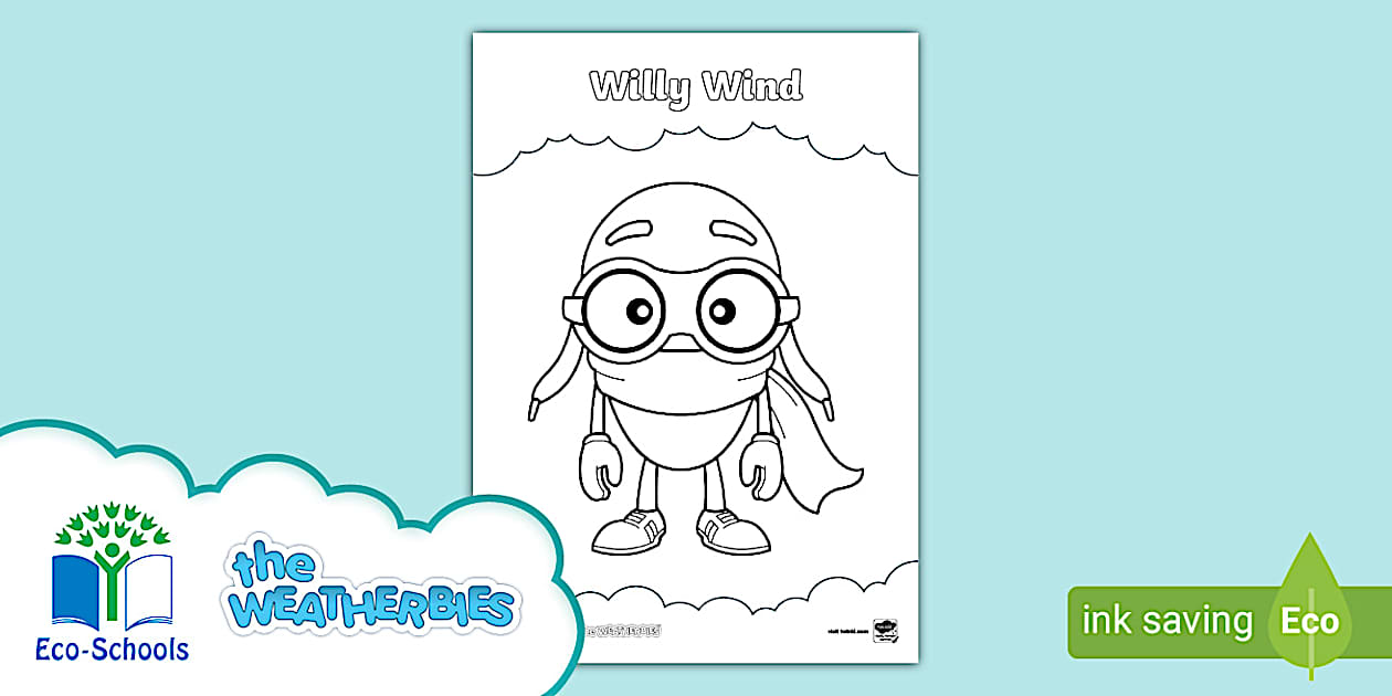 FREE! - The Weatherbies Willy Wind Colouring Page - Twinkl