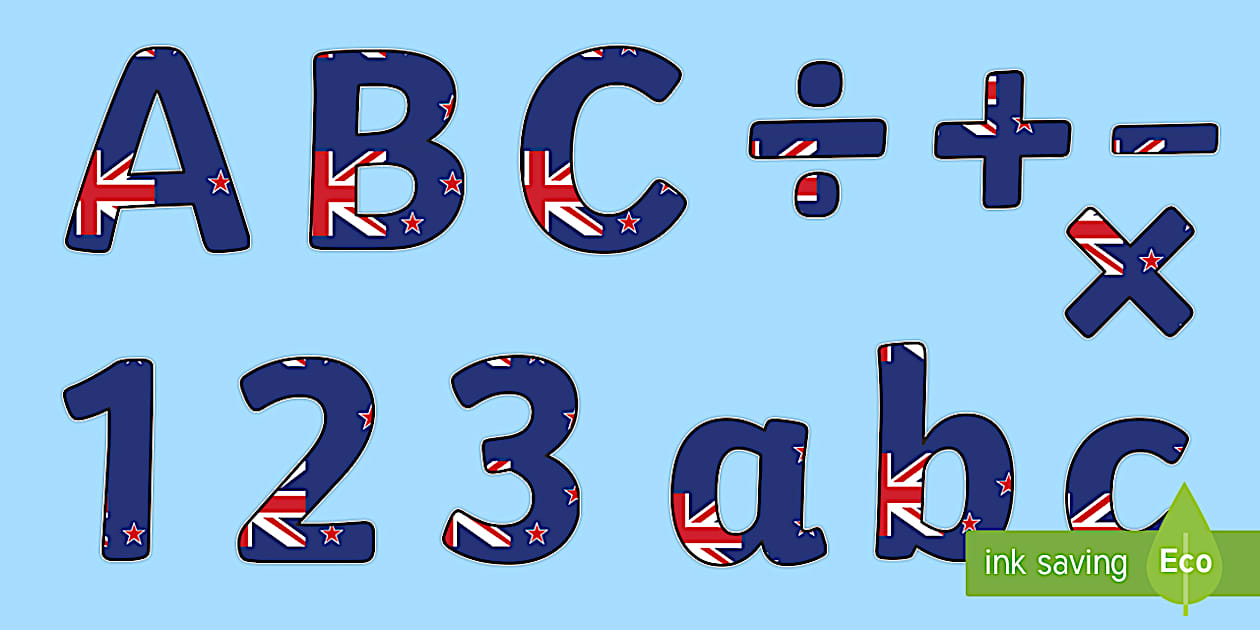 New Zealand Flag Display Lettering (Lowercase) - Twinkl