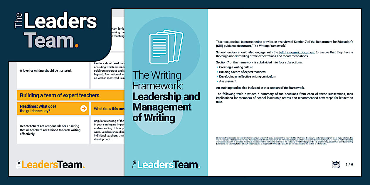Writing Framework: Leadership & Management
