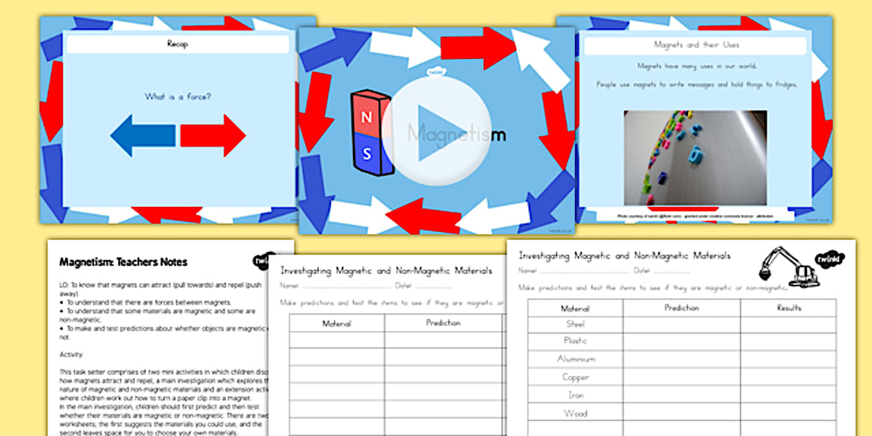 Magnetism Task Setter with Worksheets PowerPoint - australia