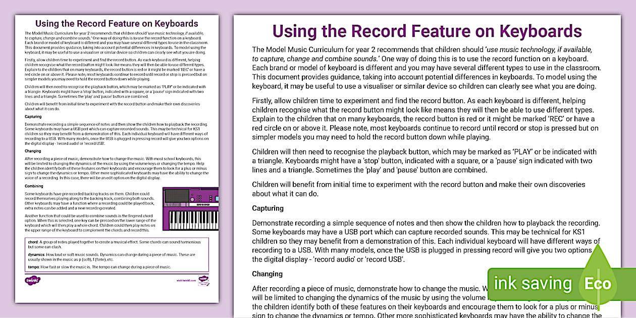 👉 Using the Record Feature on Keyboards Music Adult Guidance