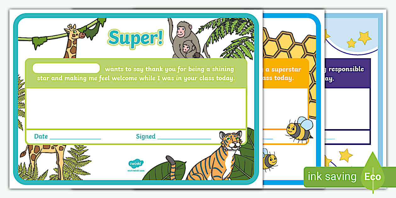 Editable Supply Teacher Certificates (teacher made) - Twinkl