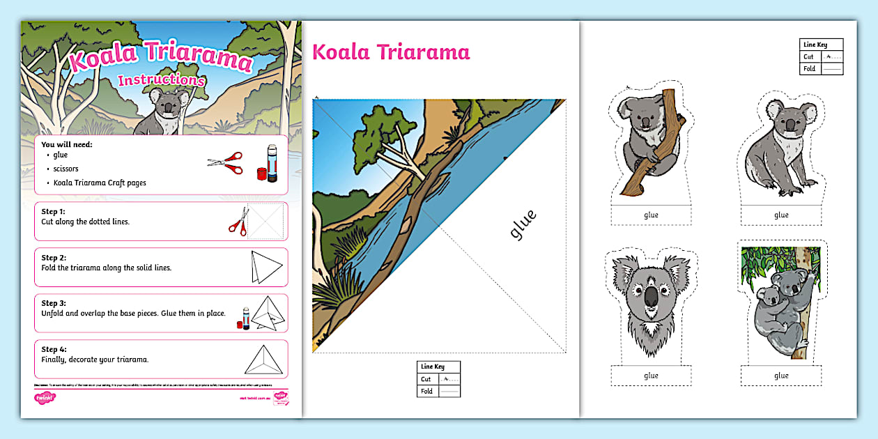 Koala Triarama Craft (teacher made) - Twinkl