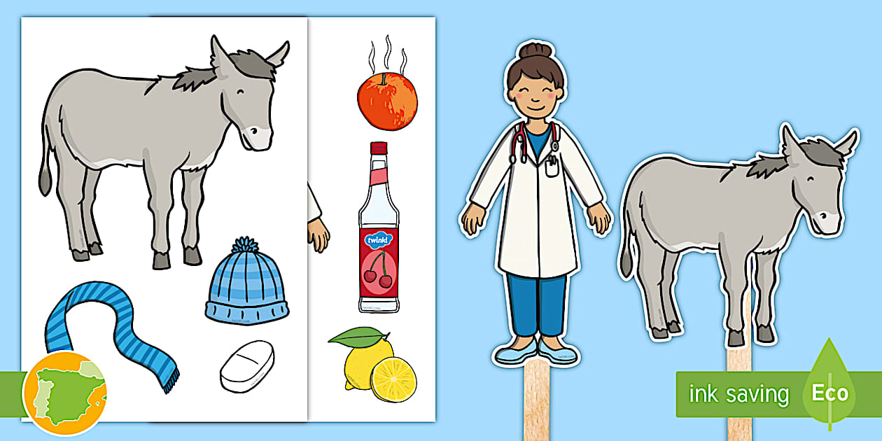 Marionetas de palo: A mi burro - Twinkl