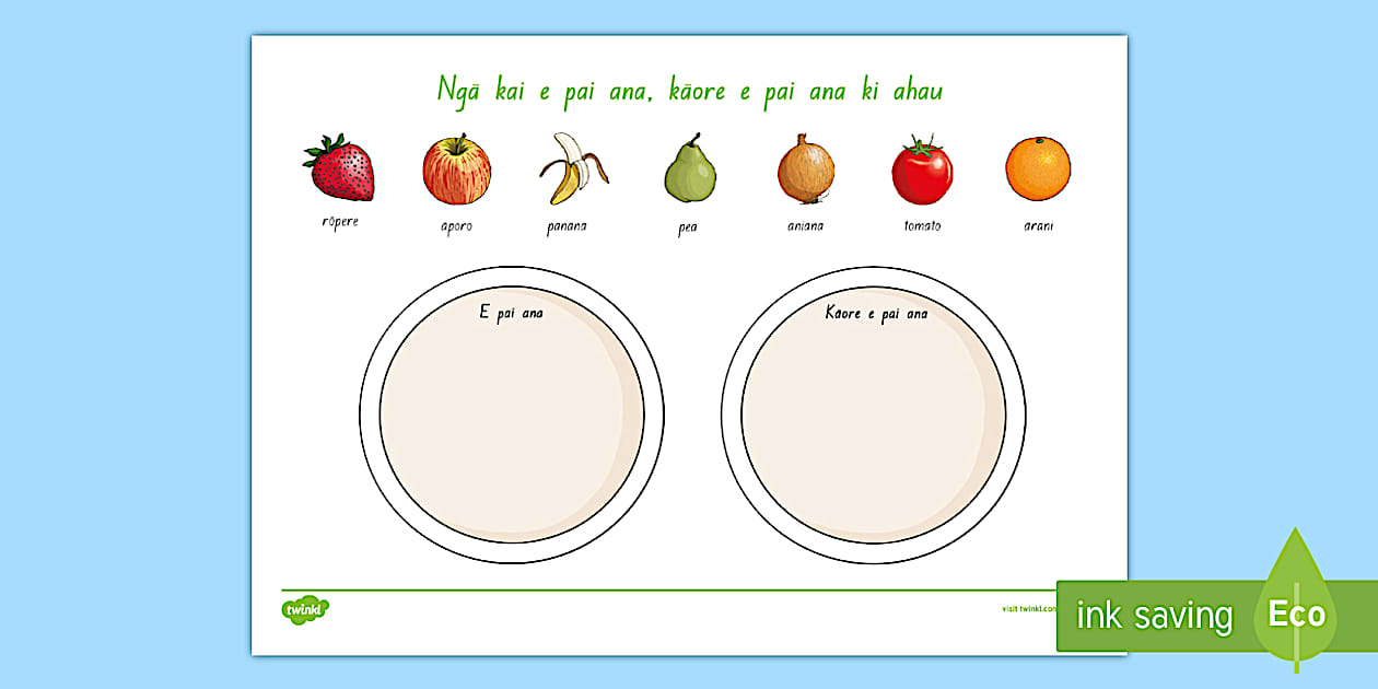 Foods I Like and Dislike Worksheet / Worksheet - Te Reo Māori