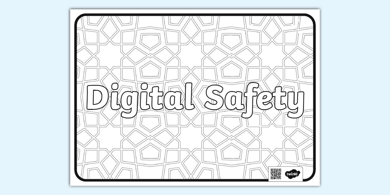 Values Mindful Colouring - Digital Safety - Twinkl