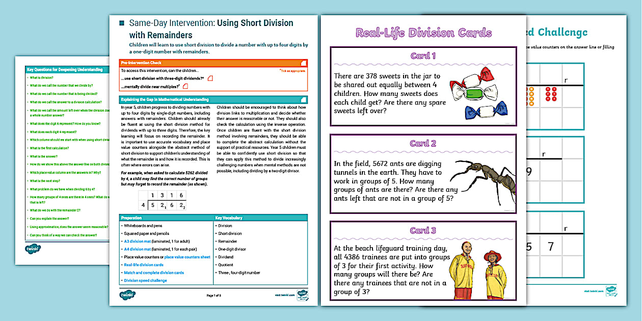 👉 Y5 Maths Intervention: Using Short Division with Remainders