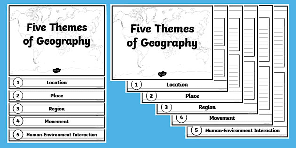 Sixth Grade Five Themes of Geography Flipbook (teacher made)