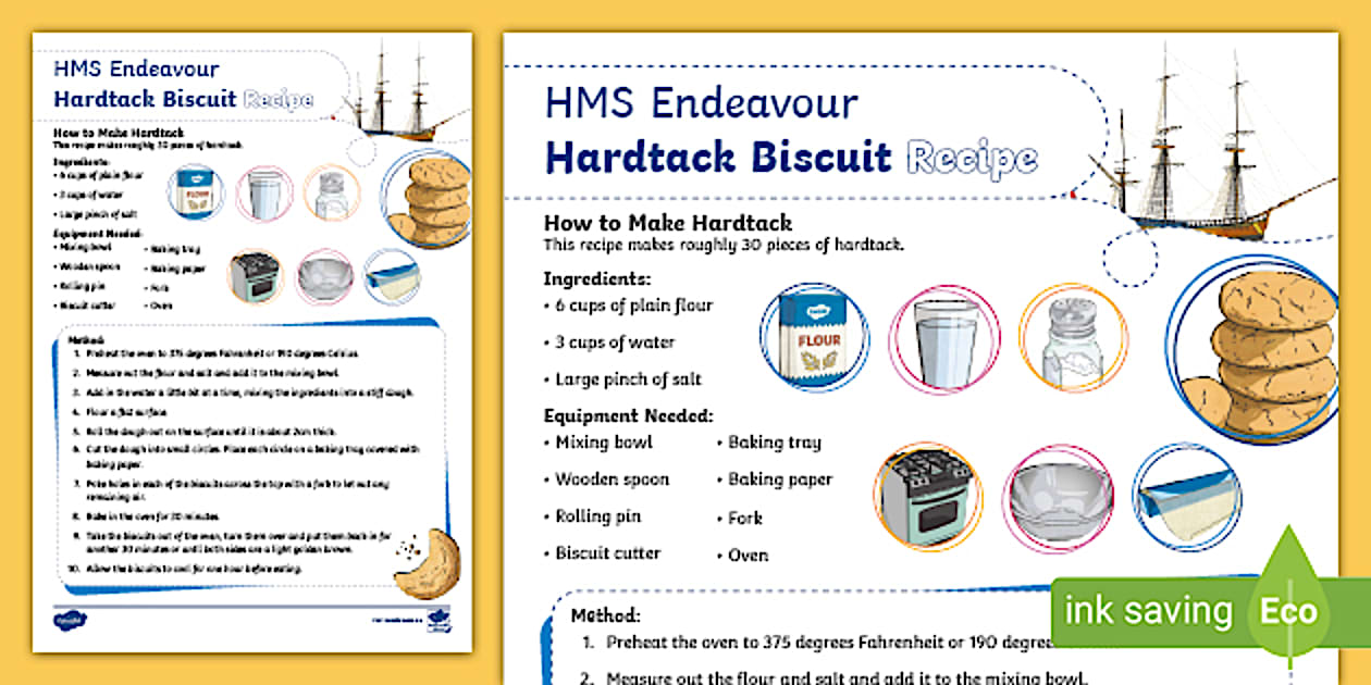 HMS Endeavour Hardtack Biscuit Recipe (teacher made)